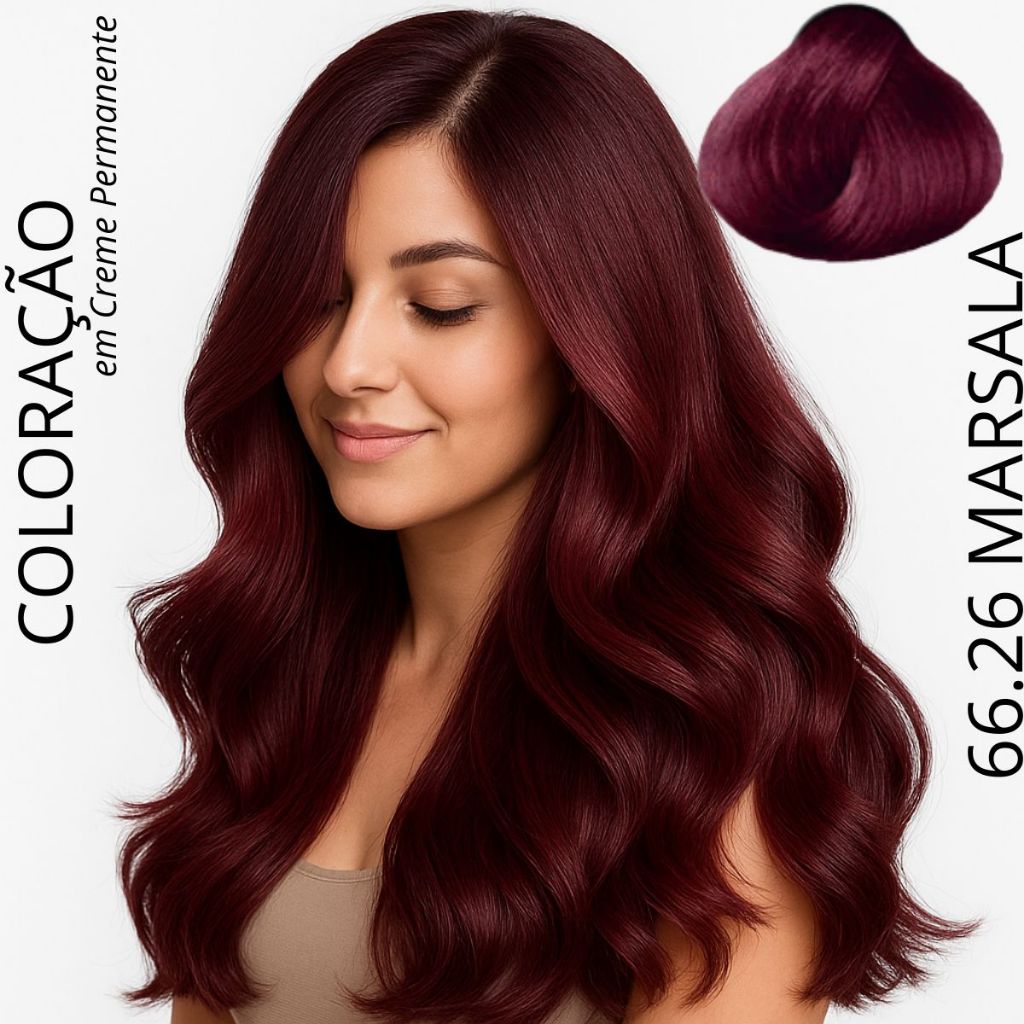 Cor de Tinta Marsala 66.26 + Água Oxigenada 90 ml | Similar Amend ...