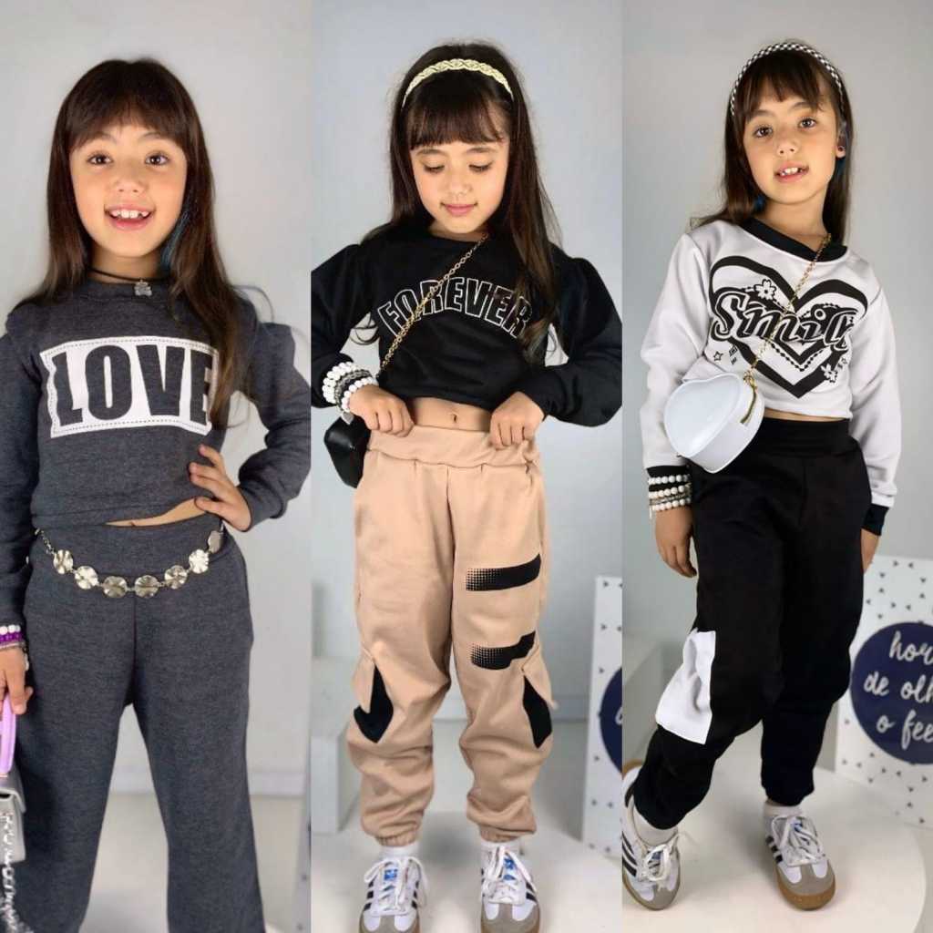 Conjunto Moletom Menina Inverno Grosso Peluciado Estiloso – Roupa ...