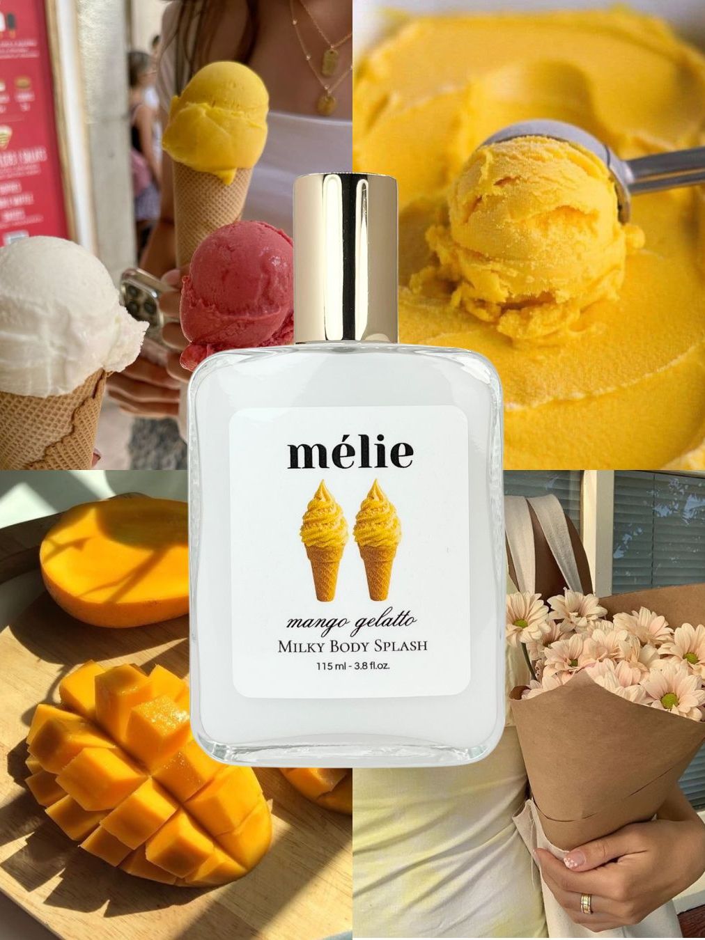 Body Splash Perfume Milky Mango gelatto Mélie 115 ml | Shopee Brasil
