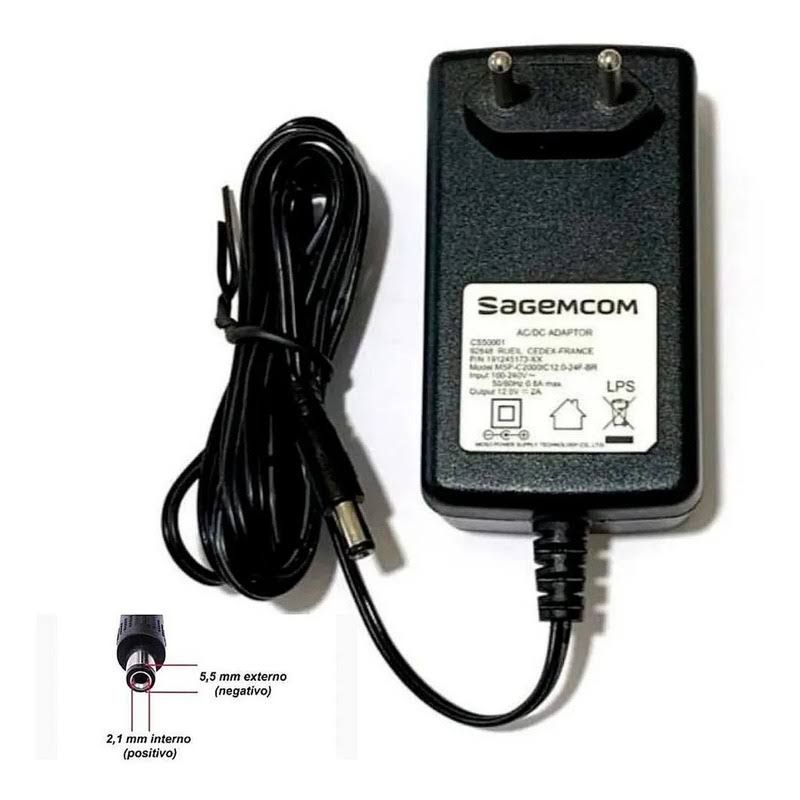 Kit com 15 Fontes de Alimentação 12V 2,0Amp - Sagemcom | Shopee Brasil