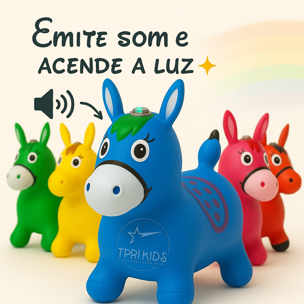 CAVALINHO UPA UPA INFLÁVEL ORIGINAL MÚSICA E LED POCOTÓ BRINQUEDO PULA ...