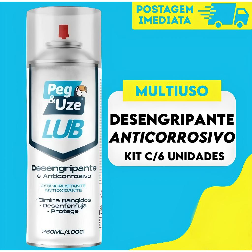 Kit com 6 Desengripante Óleo Lubrificante Antiferrugem Anticorrosivo ...