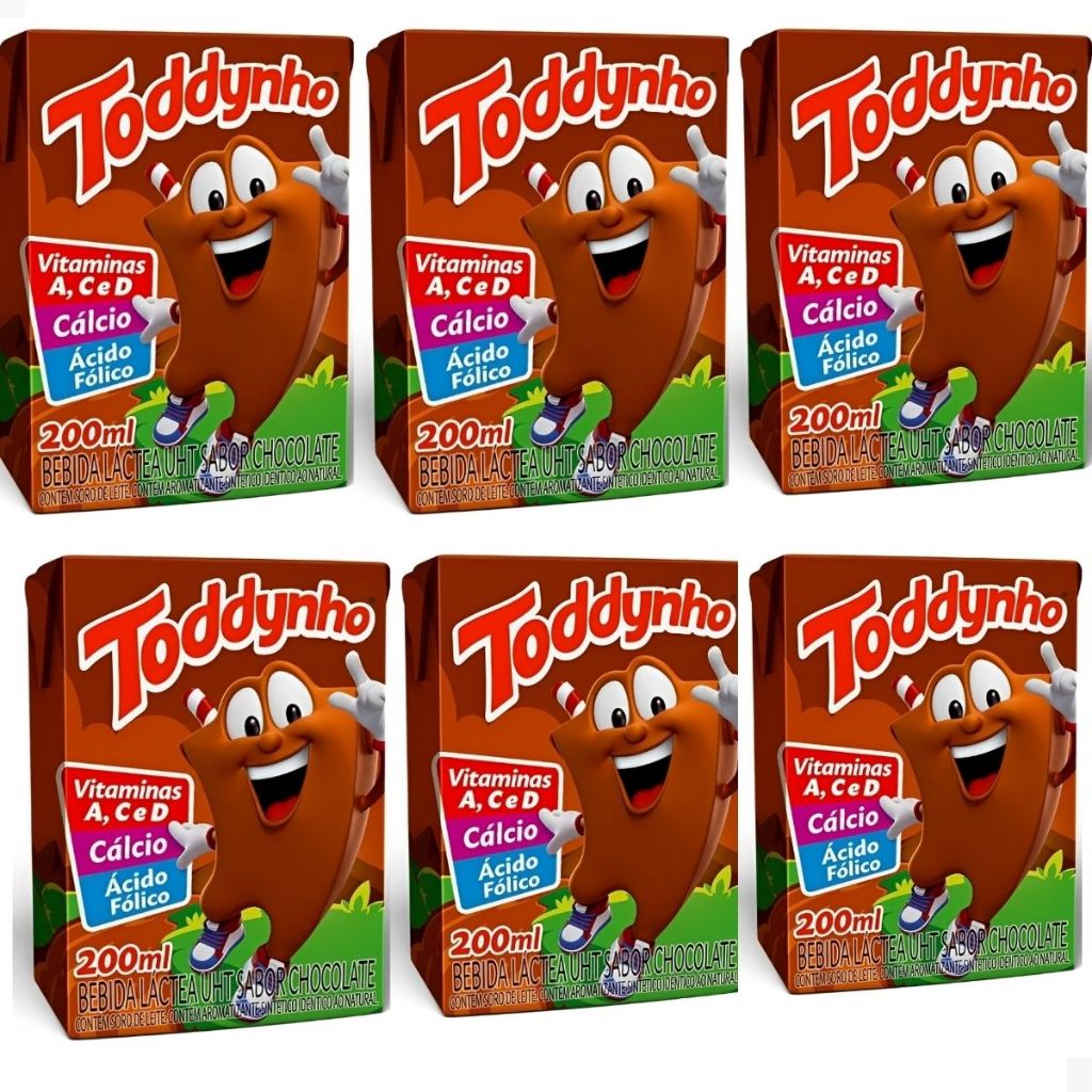 Kit Com 6 Unidades Bebida Láctea Toddynho Chocolate 200ml | Shopee Brasil