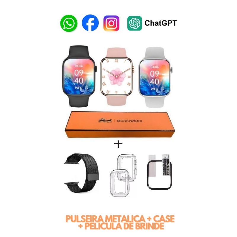 Smartwatch W59 Mini Microwear Original - GPS/CHATGPT/NFC/Notificações ...
