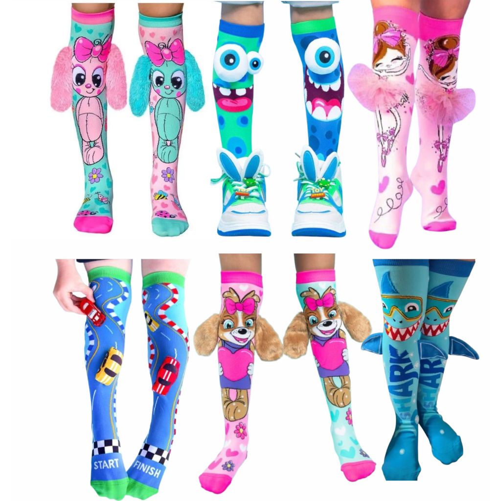 Meia Maluca diferente 3D infantil 3/4 cano longo divertidas feminina ...