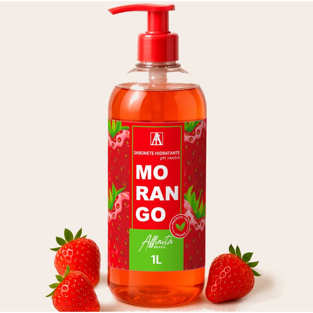 Sabonete Líquido MORANGO 1L | Alto Rendimento | Shopee Brasil