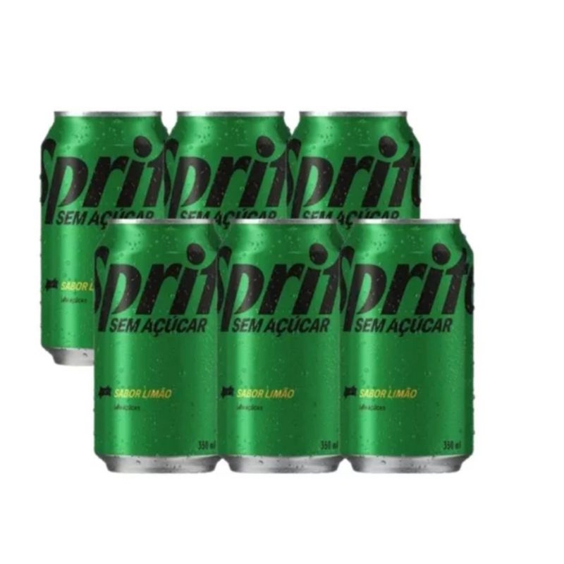 Pack 6 Unidades Refrigerante Sprite Zero Lata 350ml | Shopee Brasil