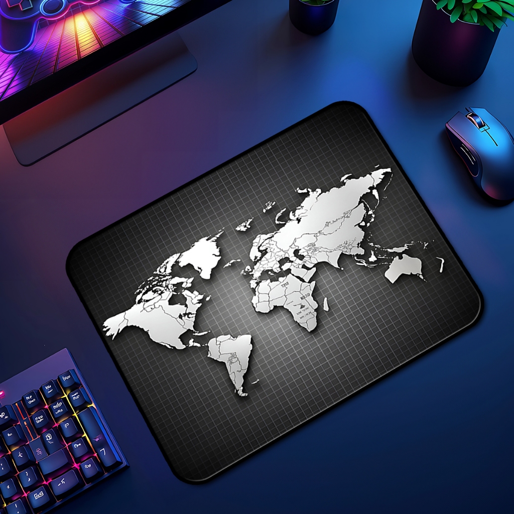 Mouse Pad Mapa Mundi Quadrado Antiderrapante 24x26 Cm Premium Anime ...