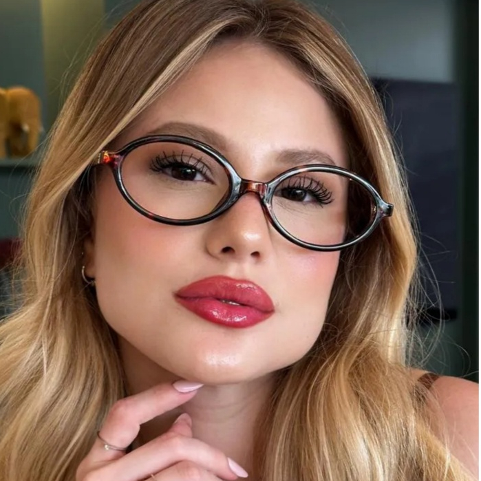 Óculos de Sol ARMACAO DE OCULOS Feminino Aro Oval Luxo Lente UV400 Moda Europa | Shopee Brasil