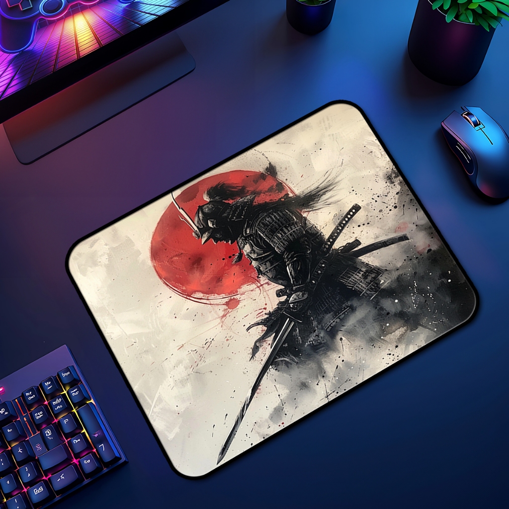 Mouse Pad Samurai Quadrado Antiderrapante 24x26 Cm Premium Anime Borda ...