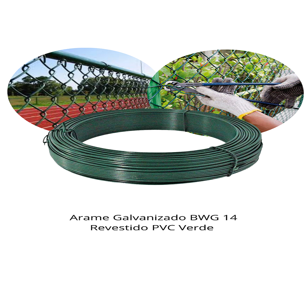 Arame Galvanizado BWG 14 Revestido PVC Verde - Rolo 500g | Shopee Brasil