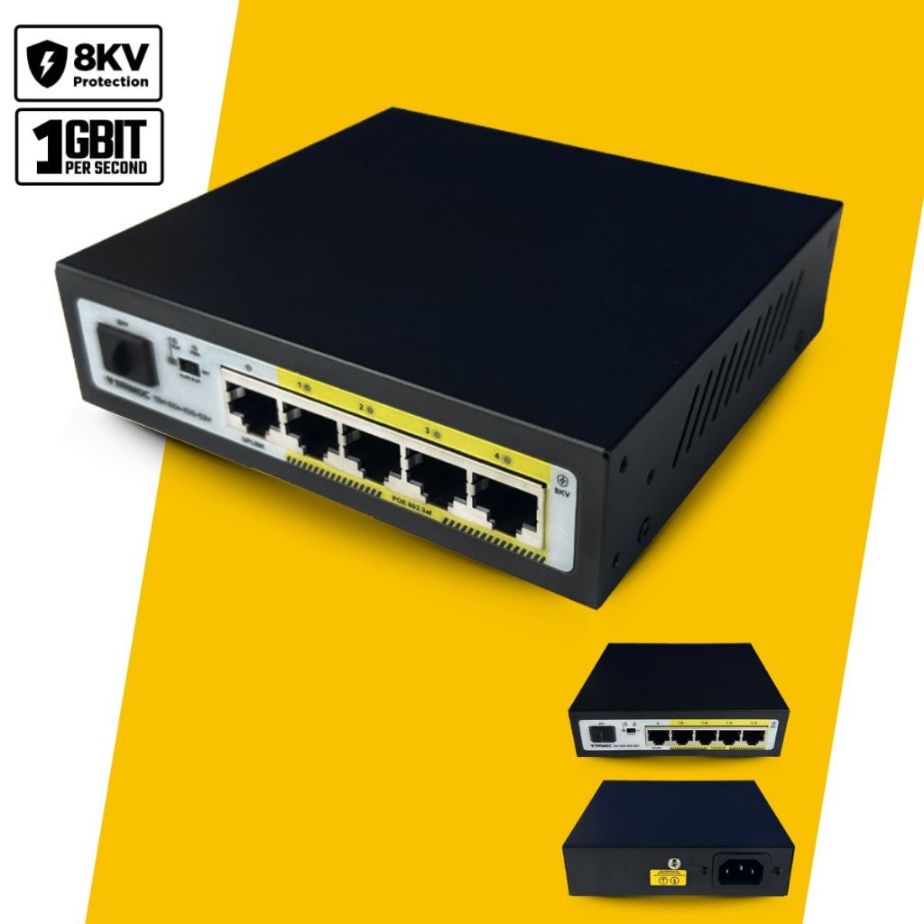 SWITCH POE POWER OVER ETHERNET FIBRA ÓPTICA TARMOC TSW-1004-1G1S-52W ...