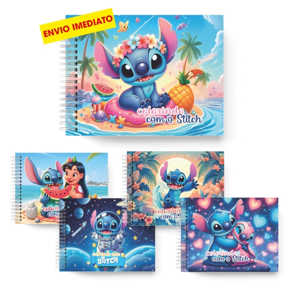 Livro de Colorir Stitch Estilo Bobbie Goods 180G - 50 Folhas - Pronta ...