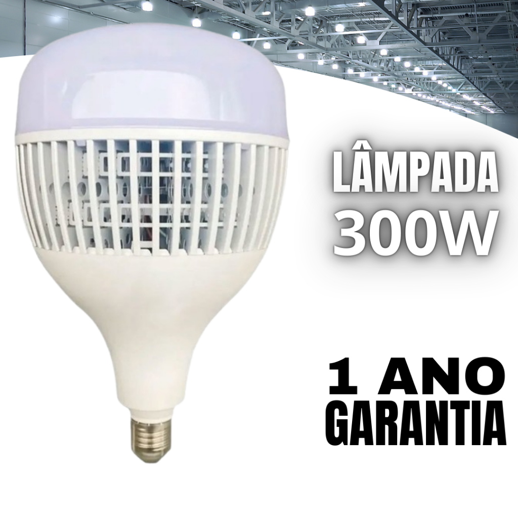Lampada Led Super Bulbo 300w Alta Potência E27 / E40 Bivolt Branco Frio ...