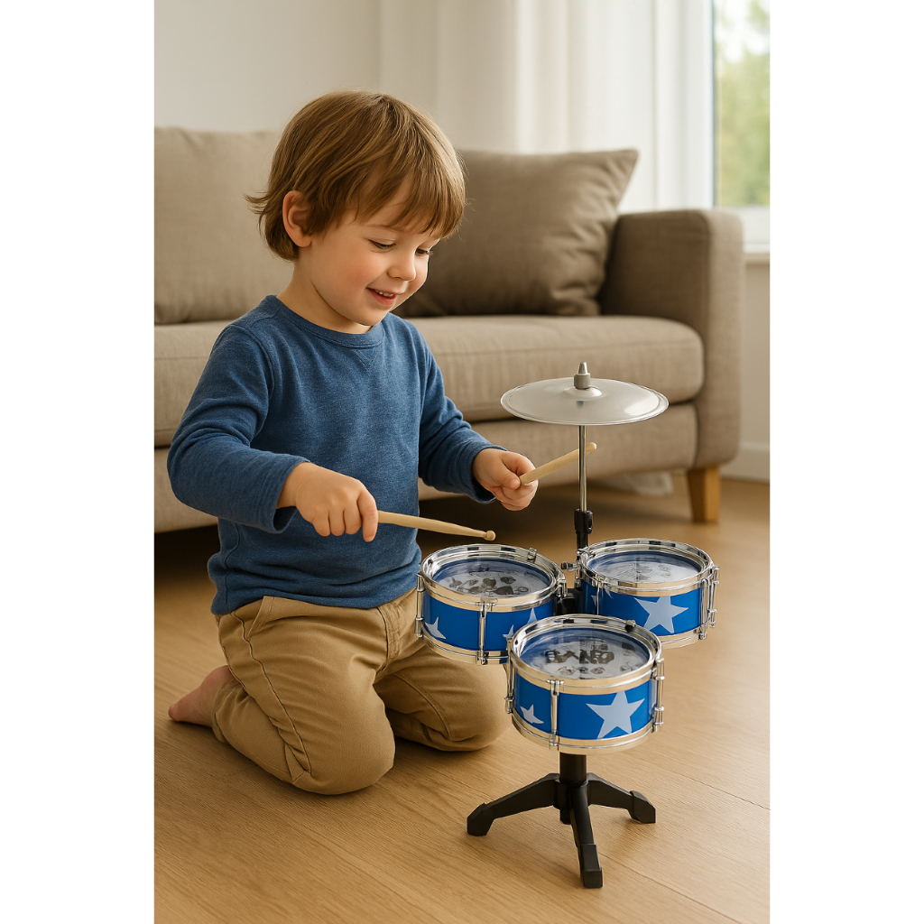 Mini Bateria Infantil Musical com Prato e Baquetas | Shopee Brasil