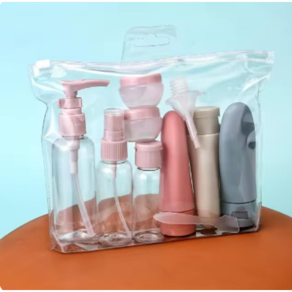 Kit Viagem 10 Peça Frasco Pote Spray Higiene Pessoal Shampoo Creme ...