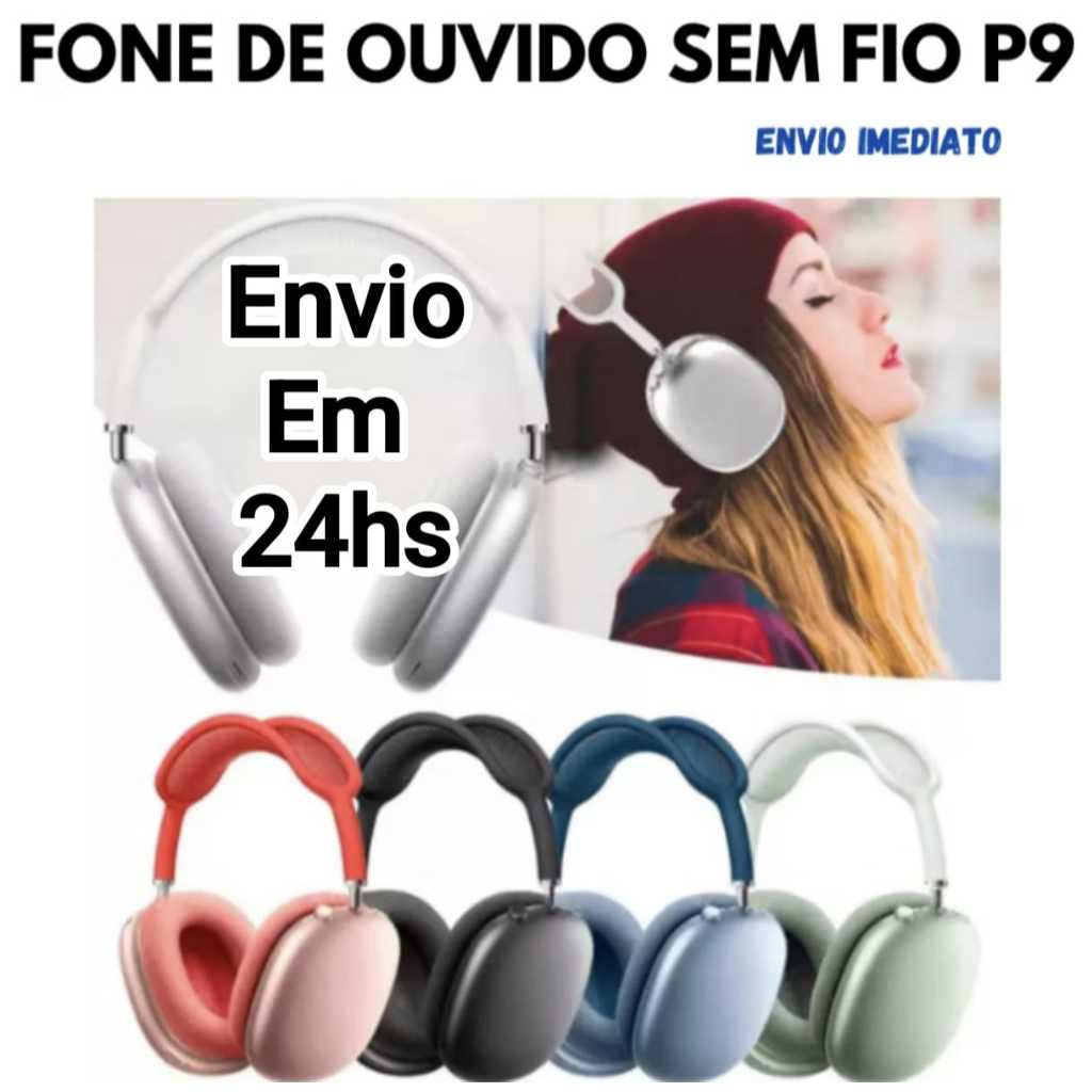 Fone Bluetooth Sem Fio De Ouvido P9 TWS Macaron Top Headphone AirPods ...