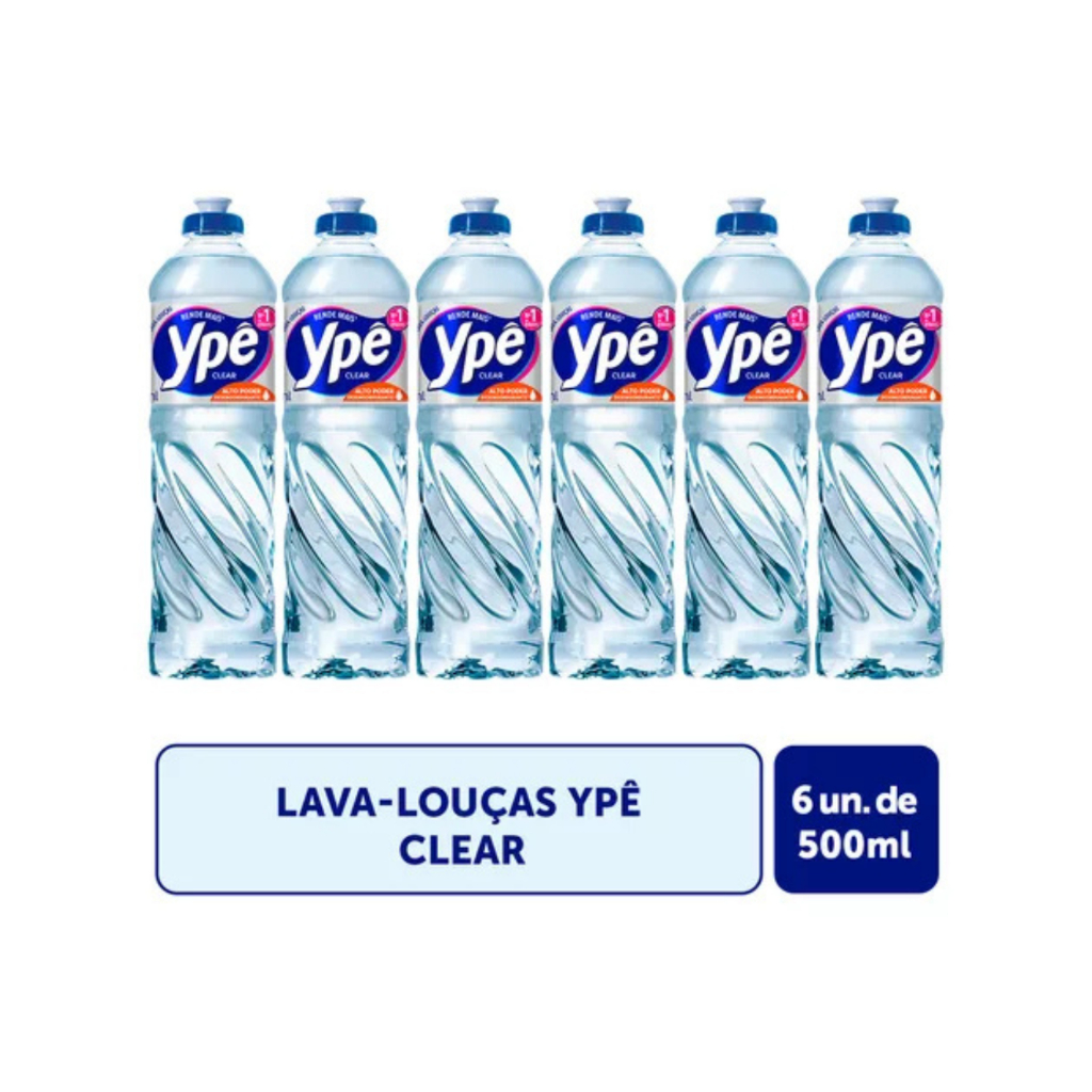 Detergente Líquido Ypê - Kit com 6 frascos de 500ml | Shopee Brasil