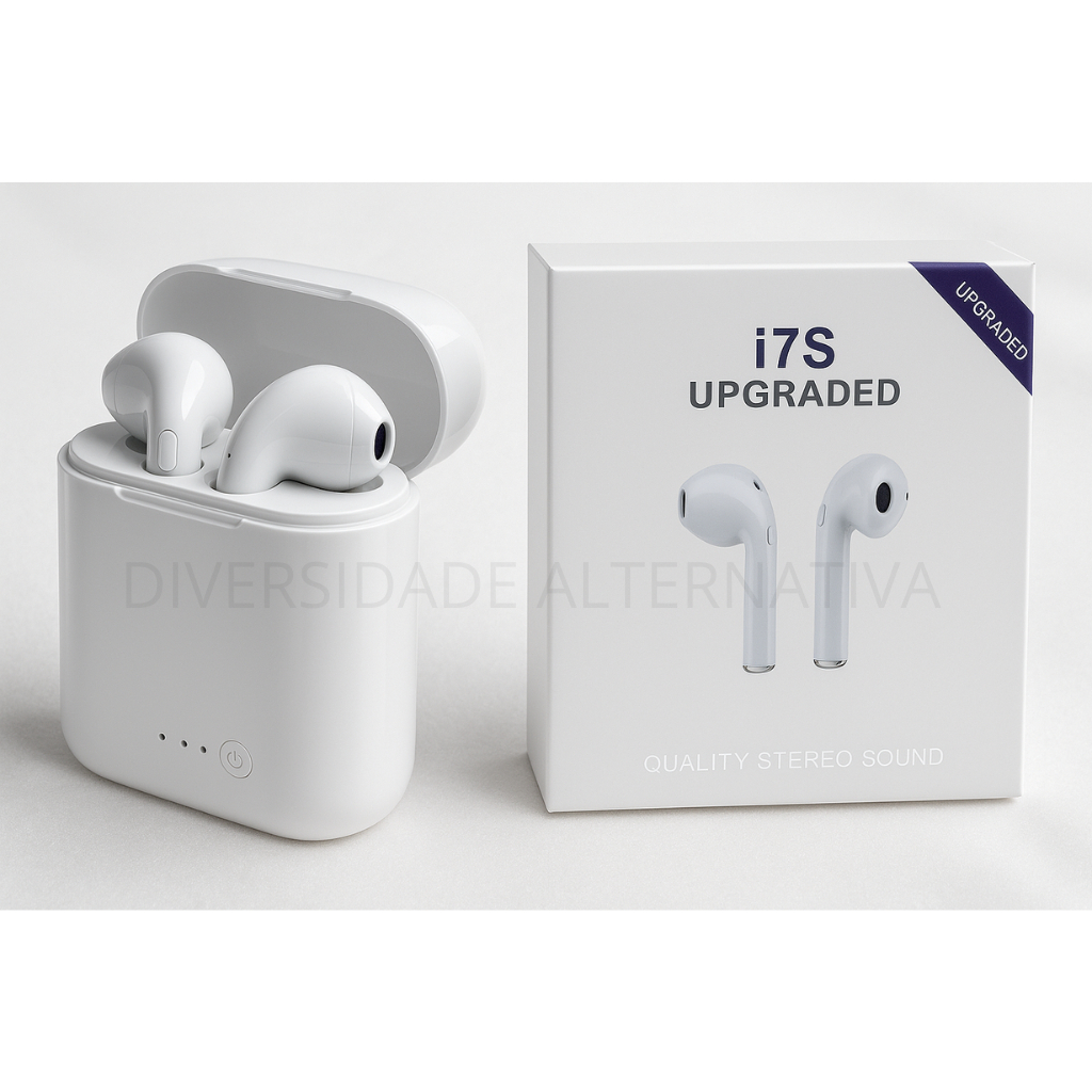 Fone de Ouvido Bluetooth i7S Upgraded com Case Carregador – Som Estéreo ...