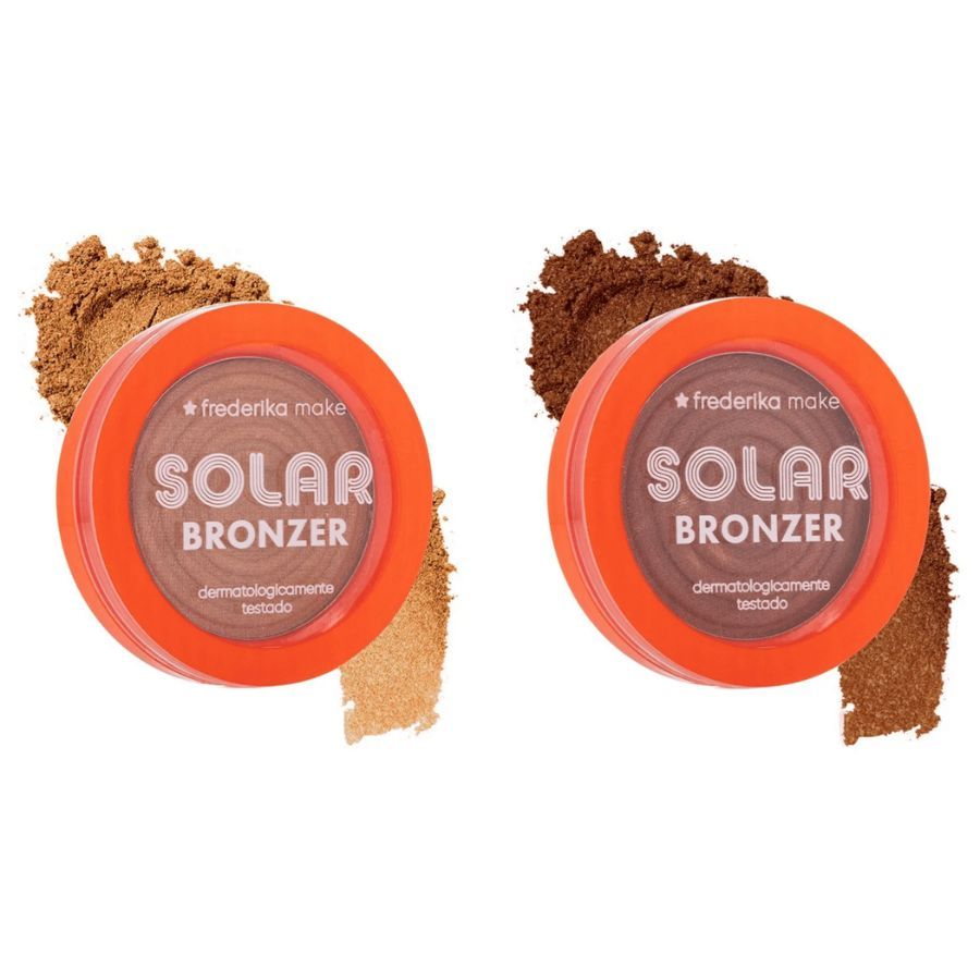 Bronzer Frederika Solar Cancún e Acapulco - Pó Bronzeador Vegano, Longa ...
