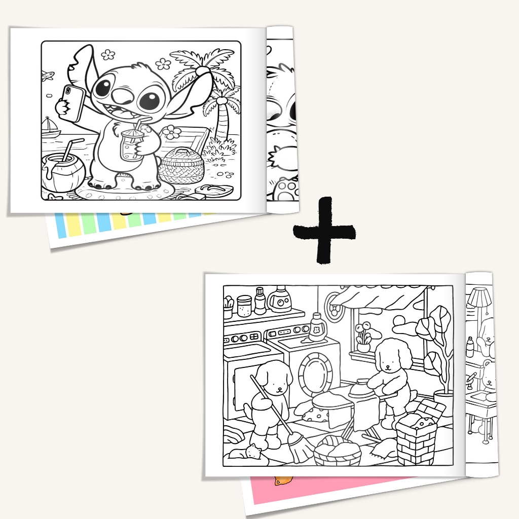 Kit 2 Livros de Colorir Comfy Days Bobbie Goods e Stitch: Livros Super ...