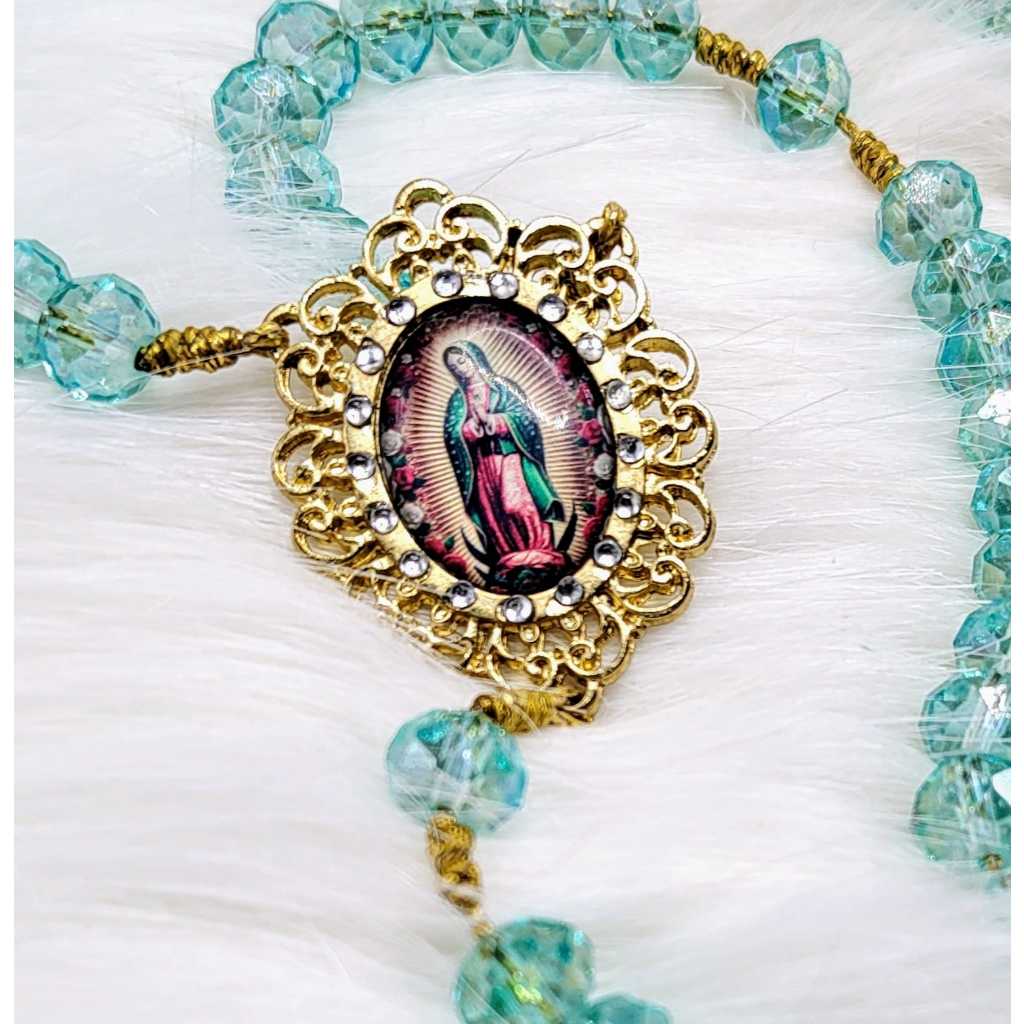 Terço Rosario De Cristal de Nossa Senhora de Guadalupe Católico para ...