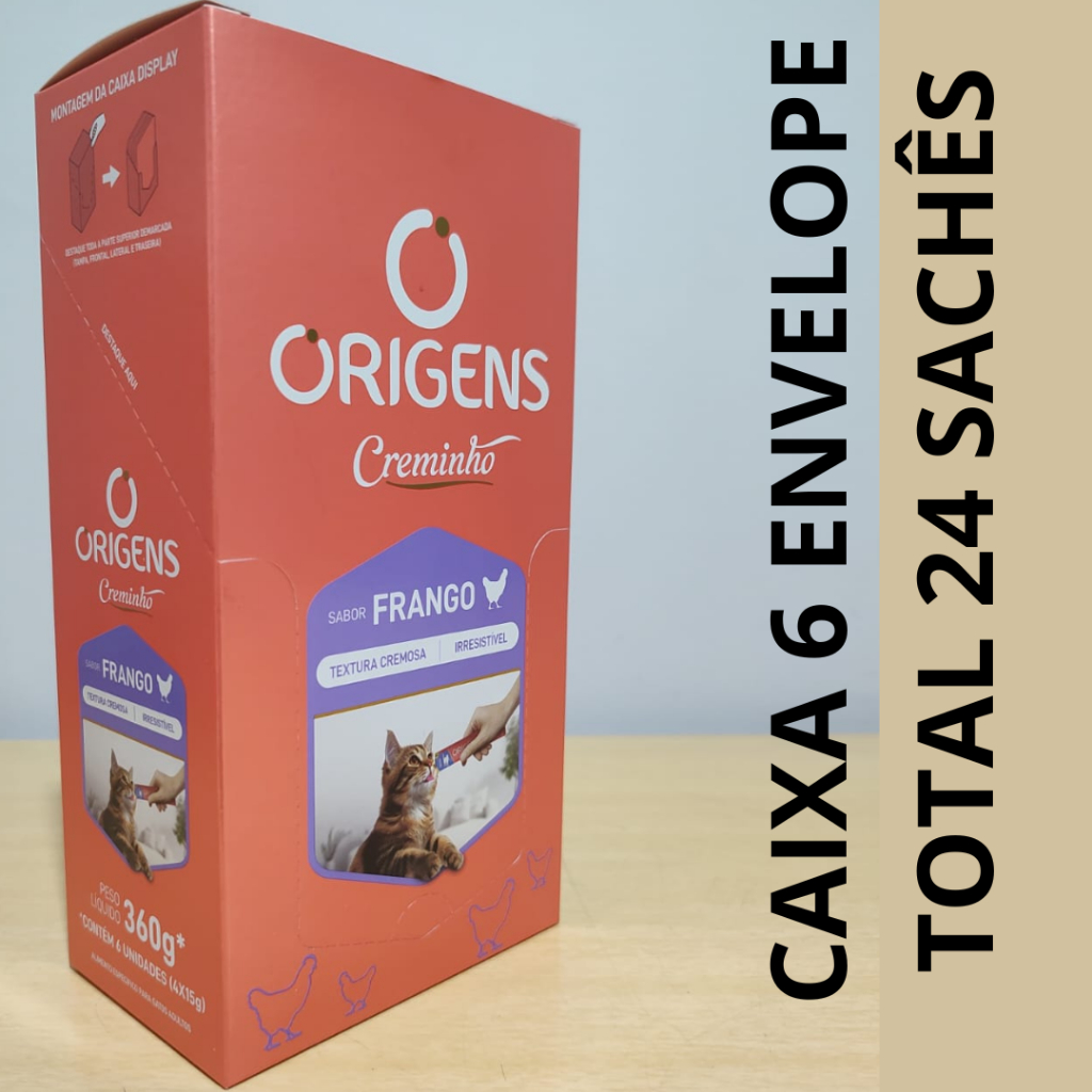 Caixa 24 Unidades Sache Pure Tubos Creminho Origens 360g Petisco Mix De ...
