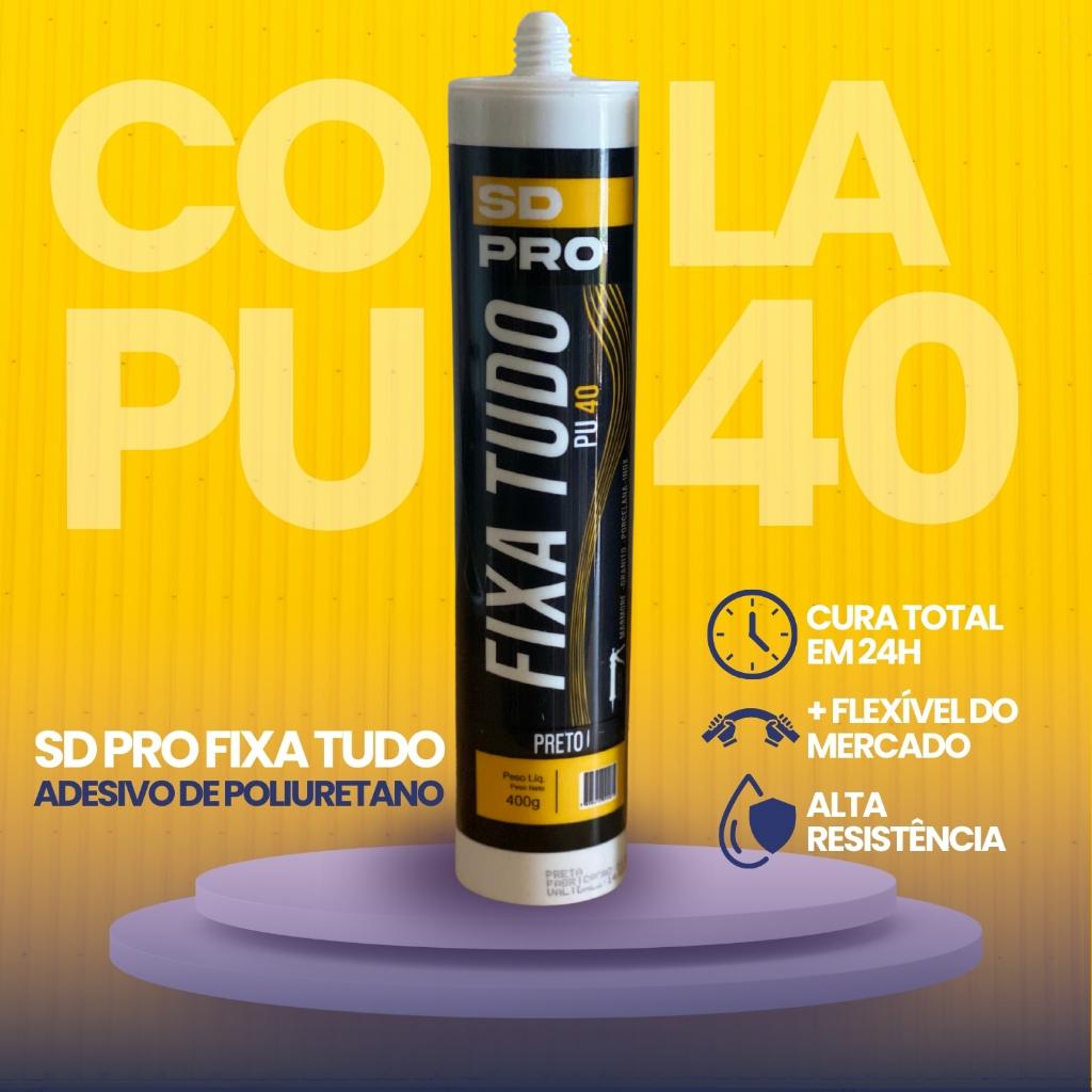 Cola PU 40 Adesivo Poliuretano Profissional Revestimento Fixa Cuba Marmore Granito e Porcelanato ...