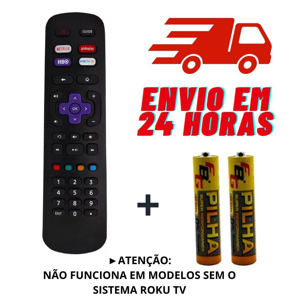 Controle Remoto Para TV SEMP ROKU SMART 50RK8600 43R6500 32R5500 ...