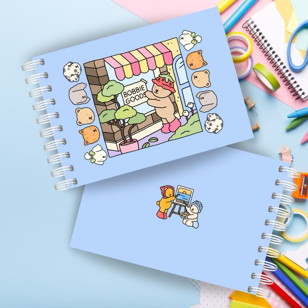 Livro Colorir Bobbie Goods Capa Dura Rosa Azul Arte-terapia Com Acetato ...