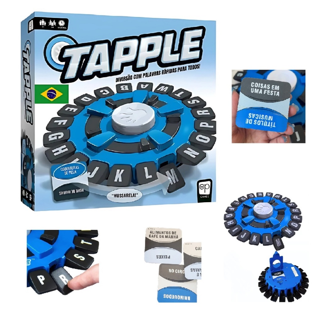 Jogo STOP em PORTUGUÊS Tabuleiro Tapple Word Game Trava Letras 10 ...