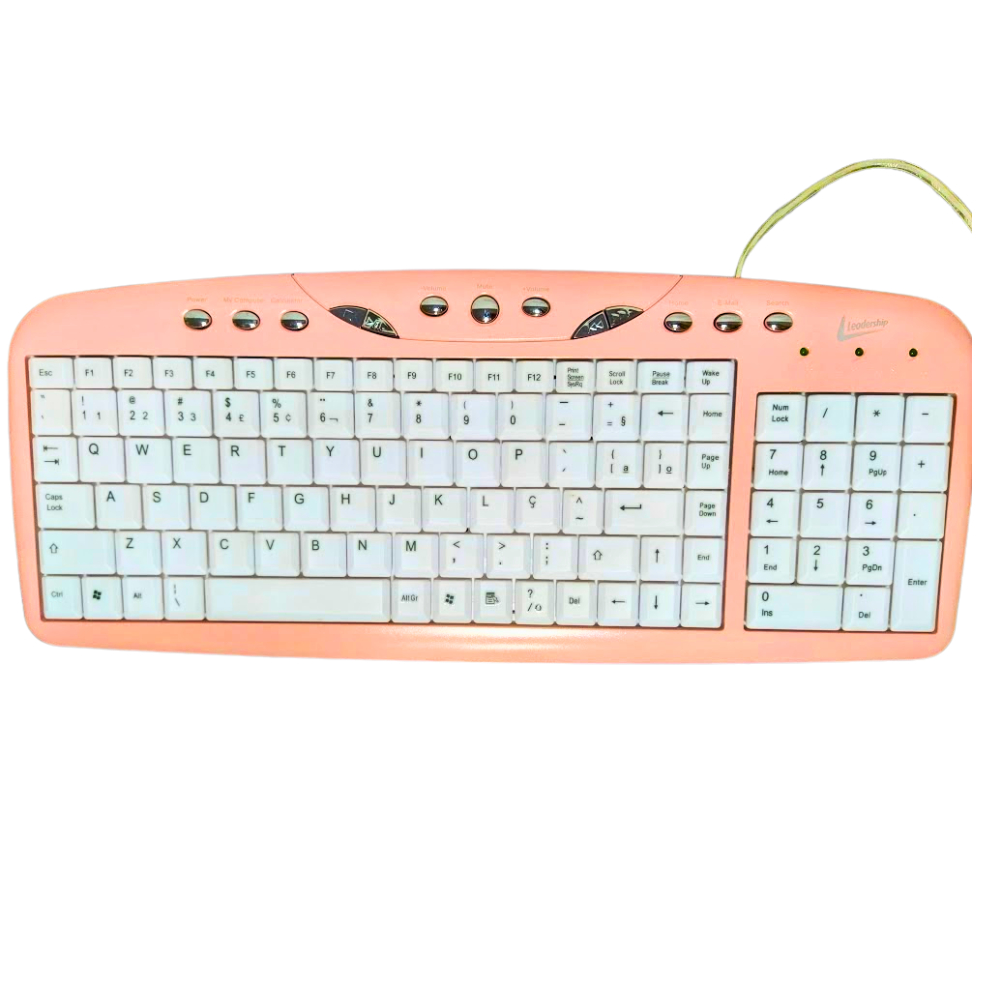Teclado rosa pink para pc notebook femenino rosa Multimidía Conexão via ...