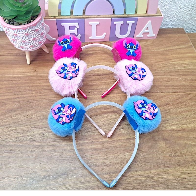 Tiara/arco de cabelo infantil com pompom tema Stitch filme Lilo e ...