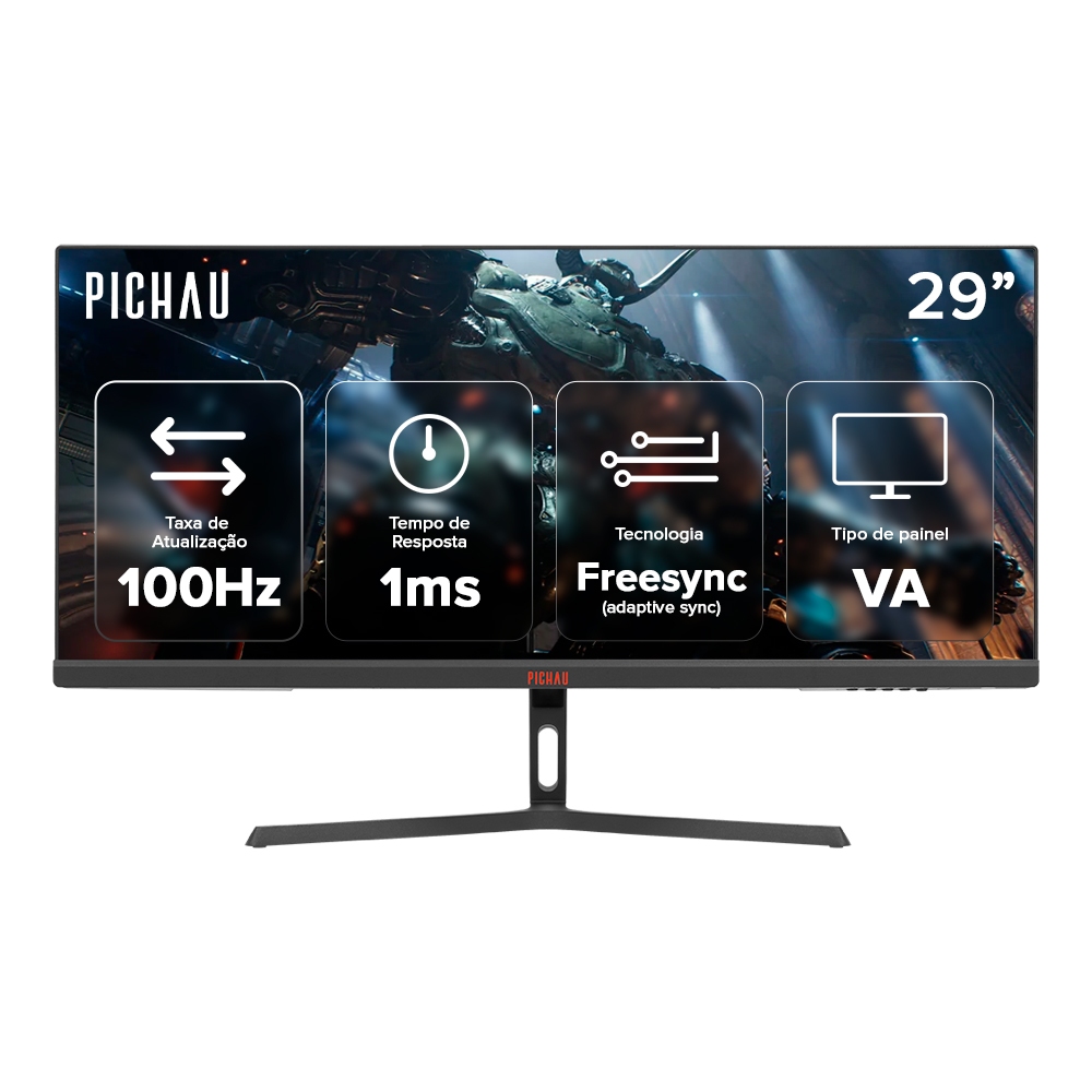 Monitor Gamer Pichau Nexus W29, 29Pol,VA, Ultrawide, WFHD, 1ms,100Hz,FreeSync,HDMI/DP, PG-NXW29 ...