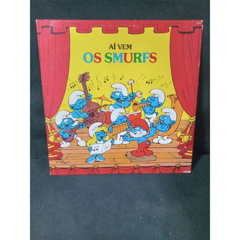 LP Disco Vinil Aí Vem Os Smurfs trilha do desenho animado | Shopee Brasil
