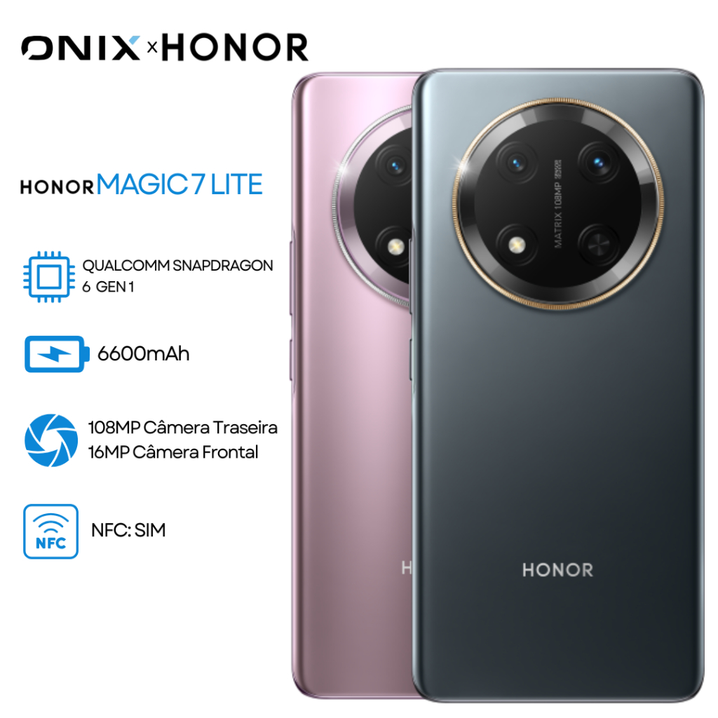 Honor Magic 7 Lite 5G 256GB+12GB RAM, Câmera 108MP, Processador Snapdragon 6 Gen 1,Bateria ...