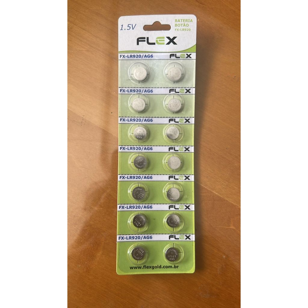 Cartela Bateria Tipo Botao Lr920/ag6 Cart c/ 14 Uni.- Flex Fx-Lr920 | Shopee Brasil