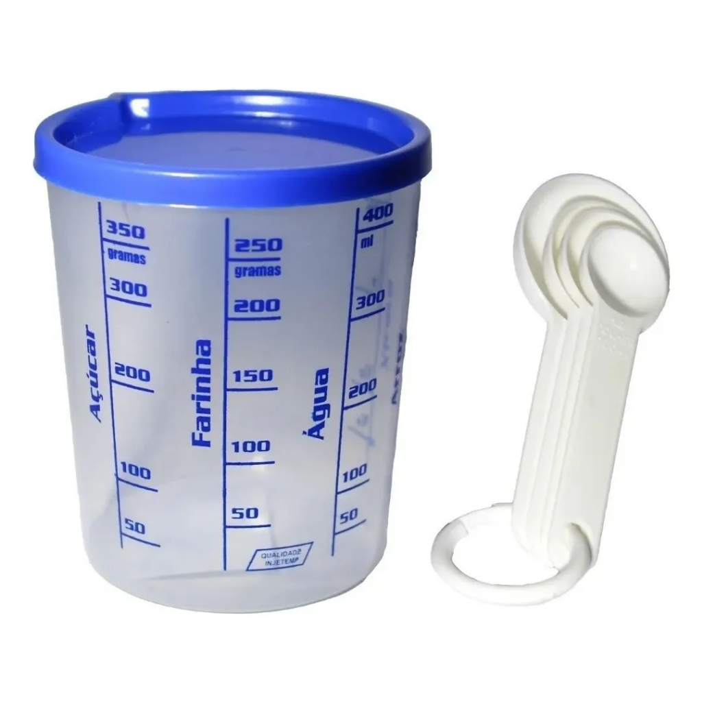 Medidor Dosador com Tampa e 4 colheres de medida - Injetemp | Shopee Brasil