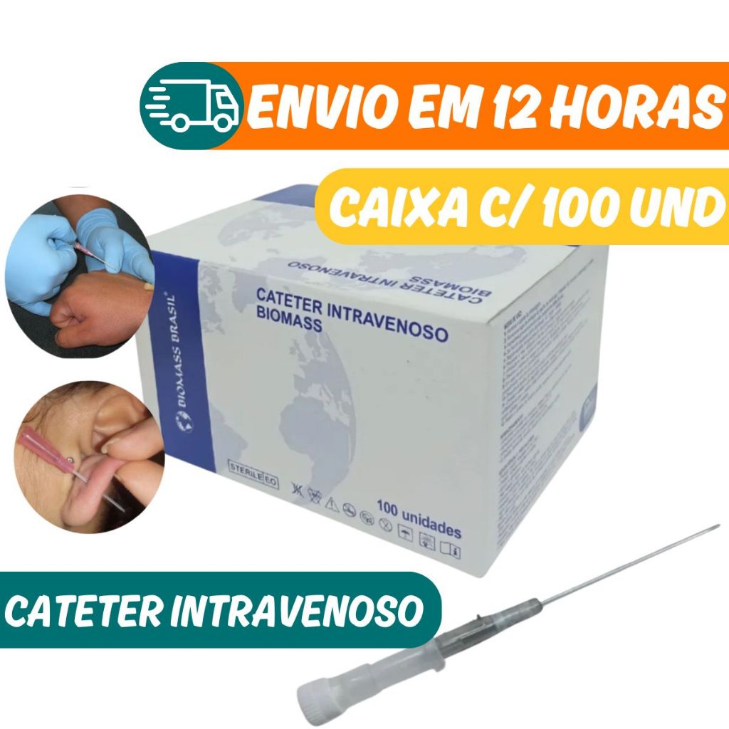 Cateter Intravenoso Body Piercing Estéril 18 G Caixa Com 100 Unidades ...