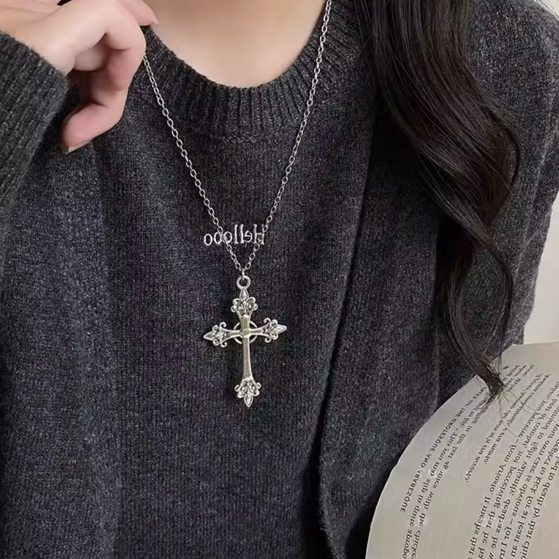 Colar Cruz Gótico Punk Dark Rock Religioso Vintage Amuleto Gothic Emo ...