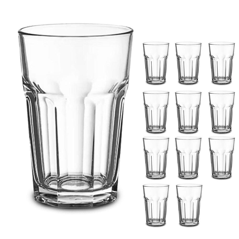 Kit 24 Copos de Vidro 350ml Transparente – Alta Resistência, Ideal para ...
