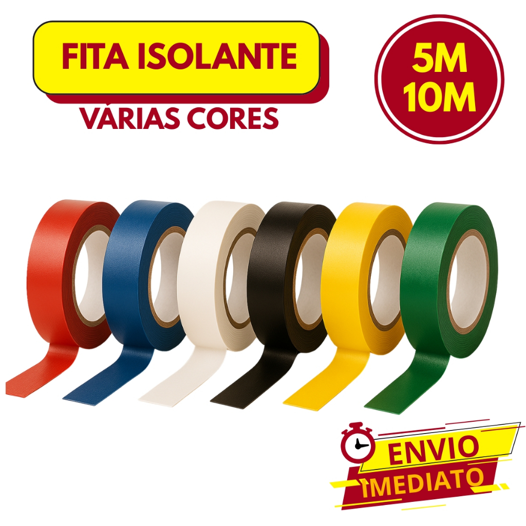 Fita Isolante Profissional PVC Antichama Fios Cabos Residencial ...