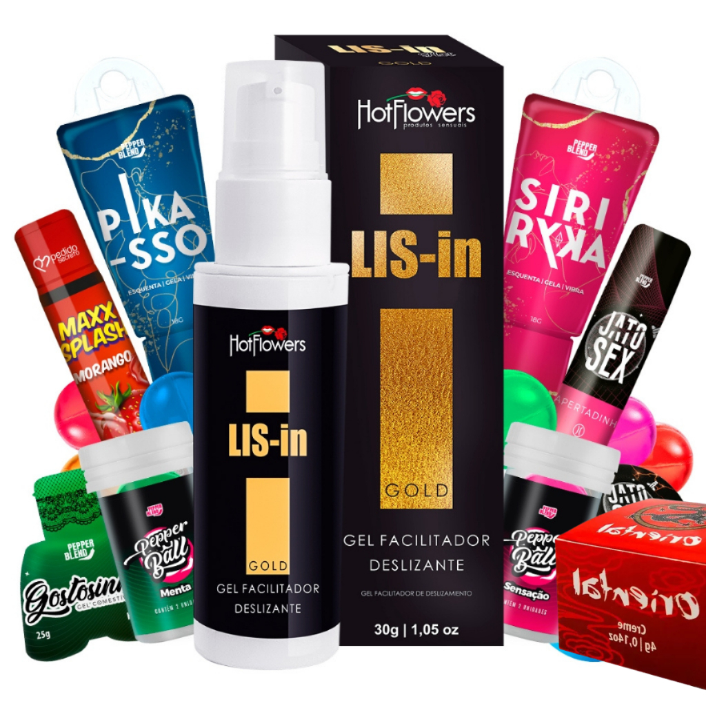 Kit 10 Produtos Erótico Sex Shop Bolinhas Lubrificante Íntimo Lis-in Hotflowers Mais Vendido ...