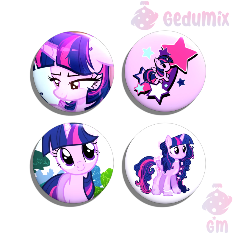 KIT 4 Bottons Broches My Little Pony Twilight Sparkle 2.0 | Shopee Brasil
