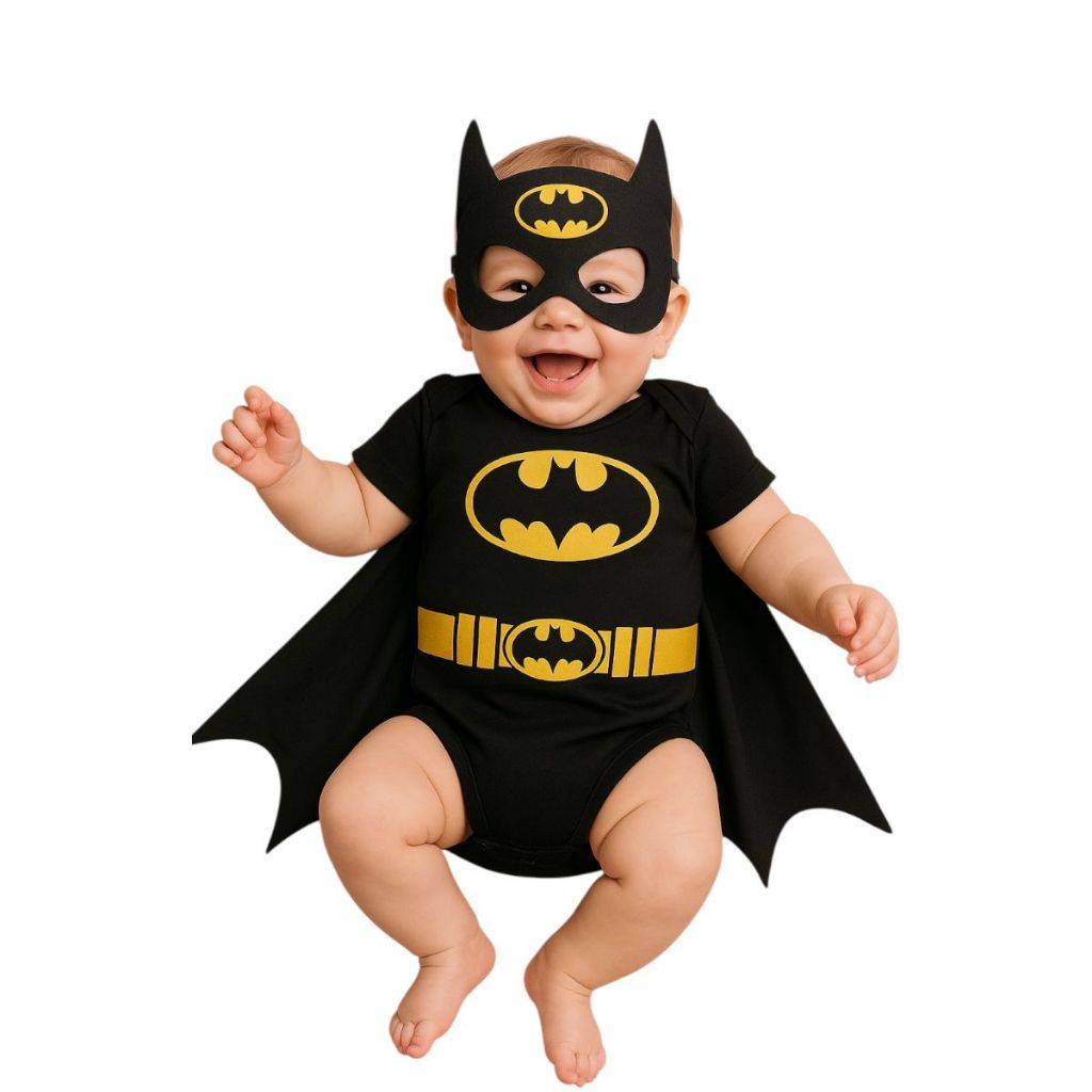 Body Bebe-Menino Batman+ Máscara +Capa- SUPER HEROIS - Mesversario ...