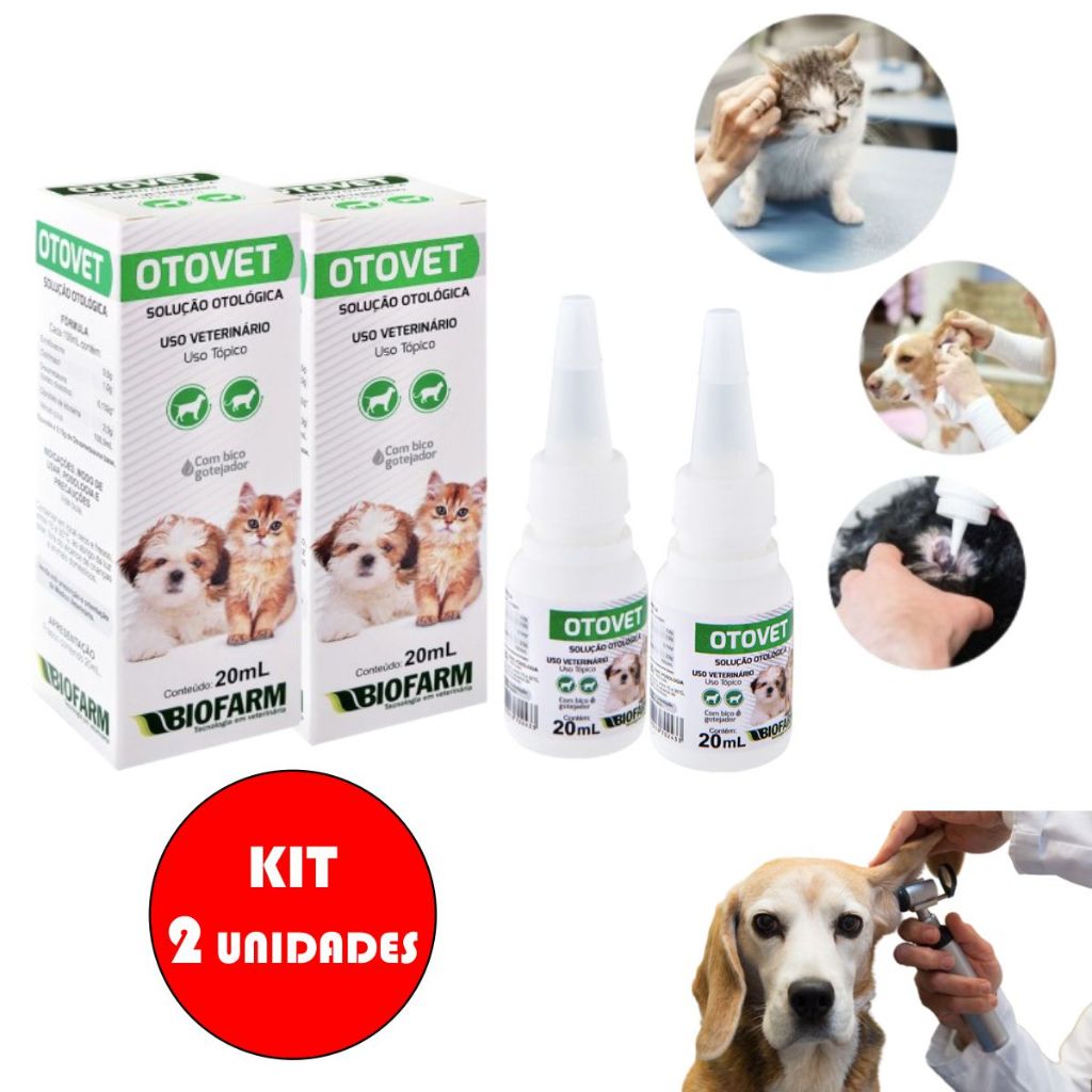 Kit 02 Otovet Solução de Tratamento Otológico Remédio Ouvido Otite para ...