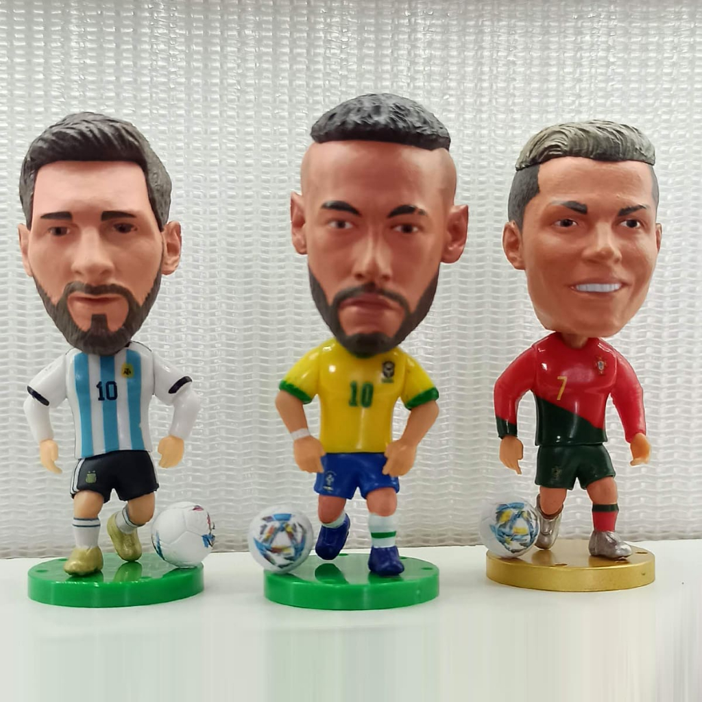 Mini Craques Kit 3 Jogadores Messi Argentina, Neymar Brasil, Cristiano ...