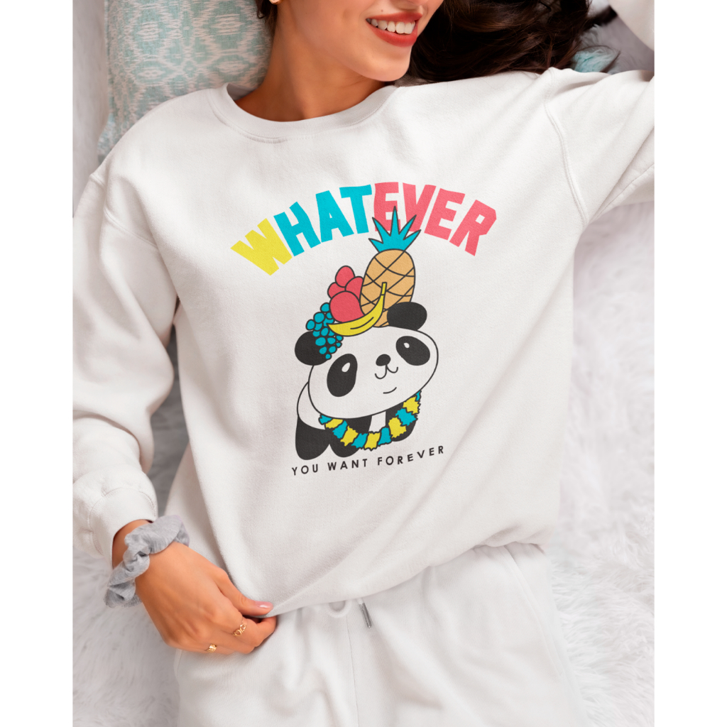 Moletom Feminino Inverno Frio Cor Off-white Gola Careca Estilo Plus ...