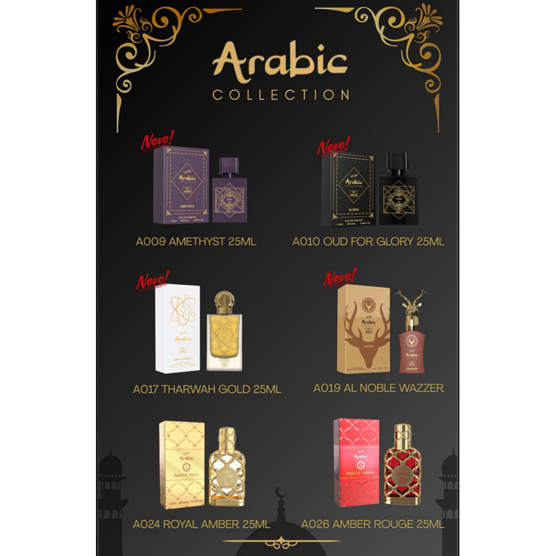 Perfume Arabic Collection 25ml Miniatura Perfume Árabe | Shopee Brasil