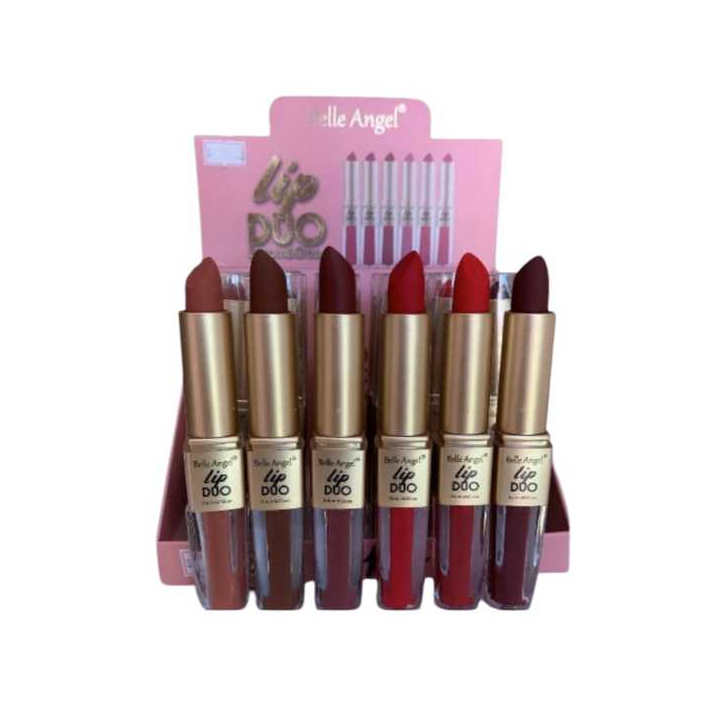 Batom e Gloss Lip Duo Belle Angel | Shopee Brasil